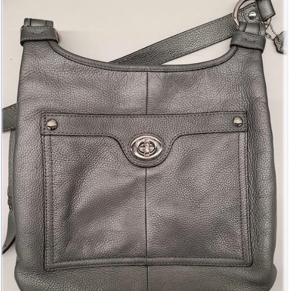 Coach | Bags | Coach Swingpack F6533 Penelope Grey Pebbled Leather ...